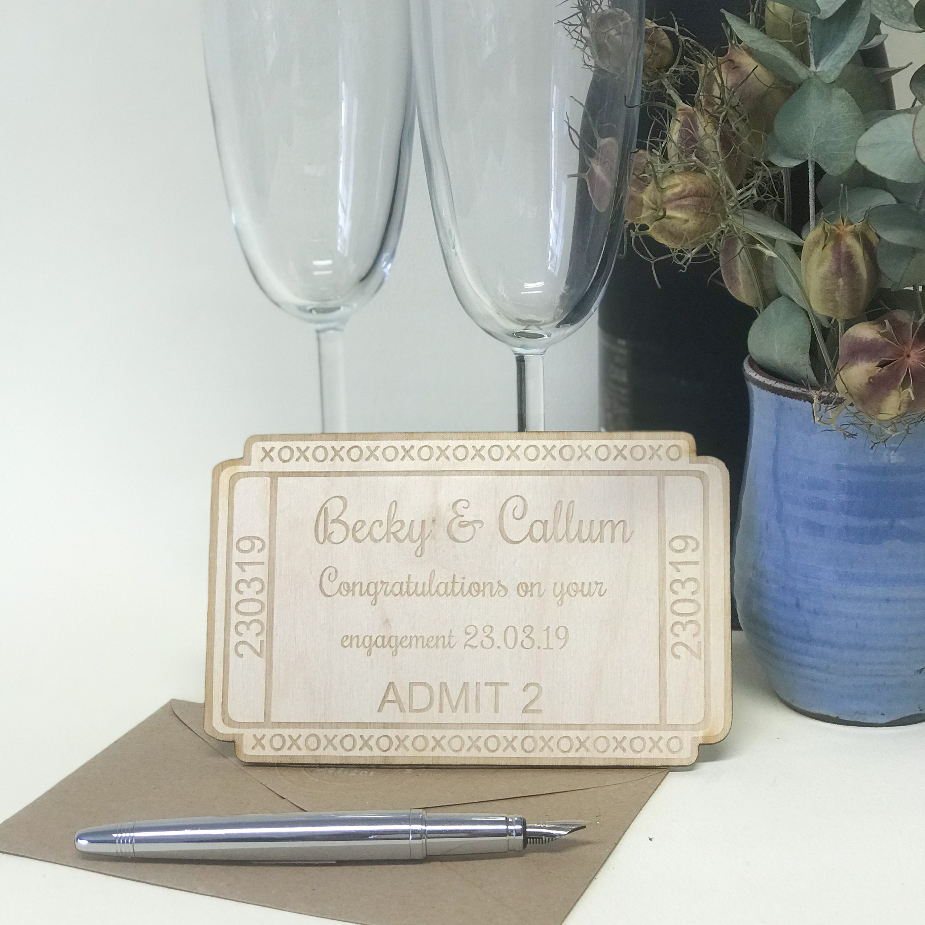 Engagement Card Luxury Engagement Cards Special Engagement | Etsy
