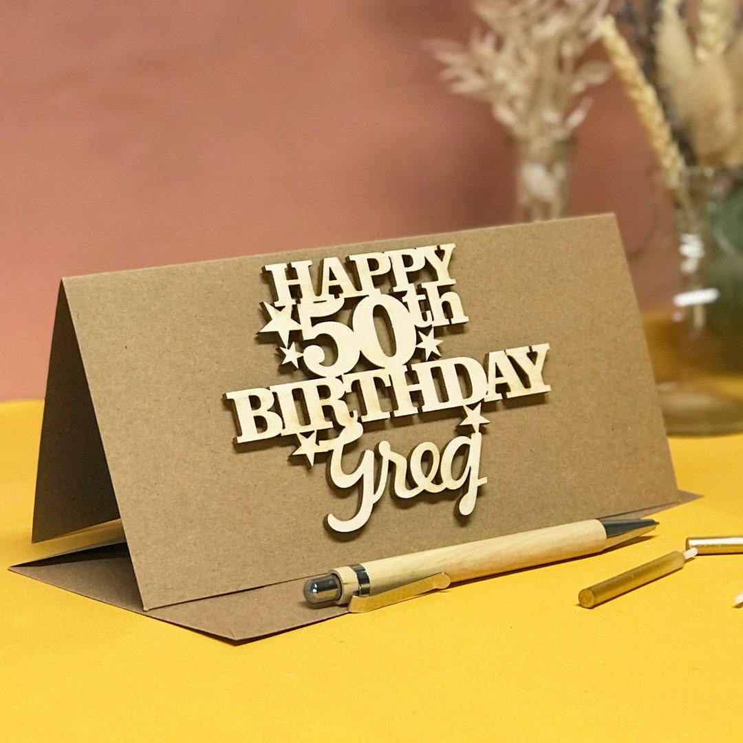Personalised 50th Birthday Card 50th Birthday Gift Etsy
