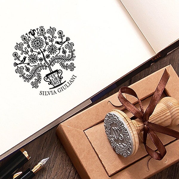 Ex Libris Tree Stamp - Etsy