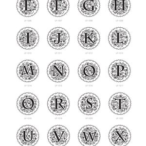 Letter P Stamp, Floral Name Initial Stamp Monogram, Handmade Wedding ...