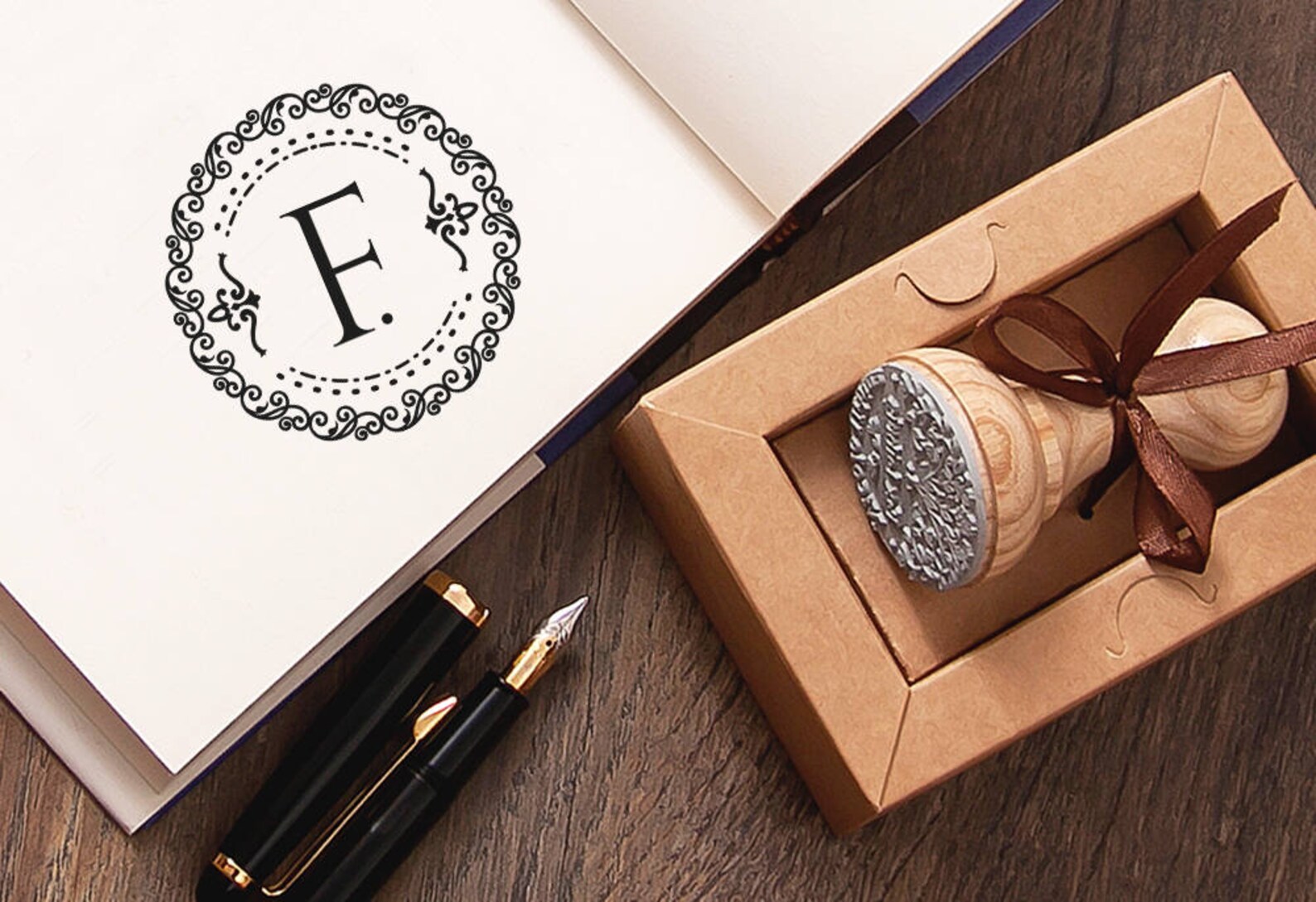 MONOGRAM F STAMP Birthday Gift Stamp Unique Birthday Gift - Etsy