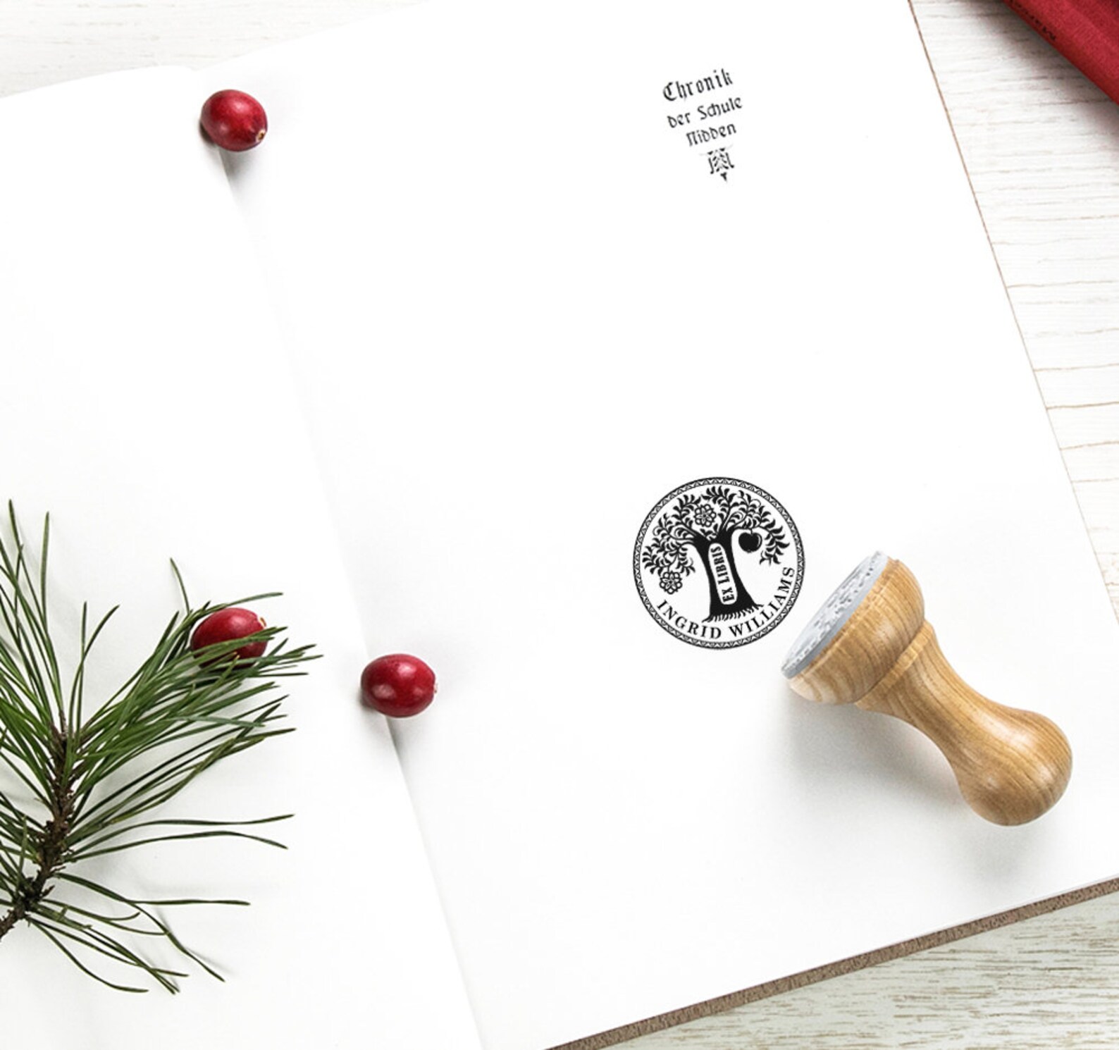 Apple Tree Ex Libris Stamp, Art Gift Personalized, Special Box - Etsy
