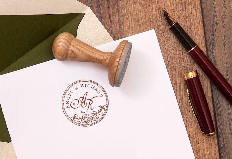WEDDING MONOGRAM STAMP Custom Initial Stamp Gift for - Etsy