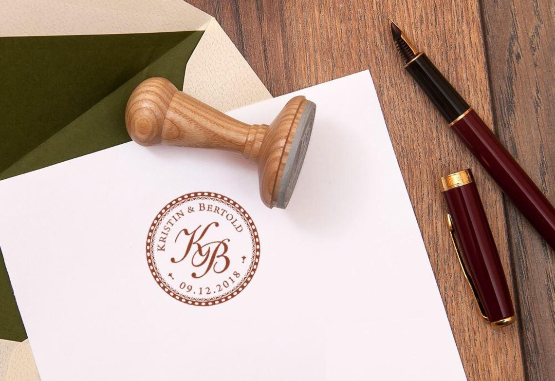 UNIQUE WEDDING GIFT Custom Initial Stamp Wedding Initial | Etsy