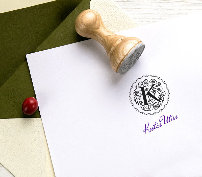 Rubber Stamp Letter K
