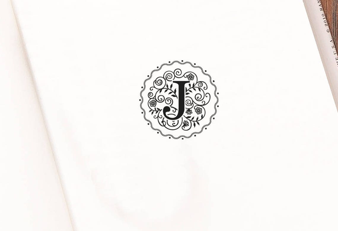 Letter J Stamp Initials Rubber Stamp J Monogram Stamp Letter - Etsy