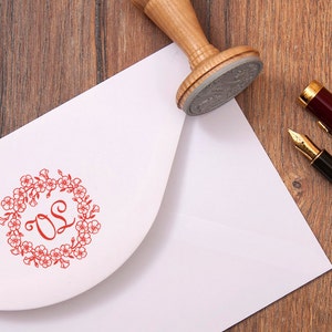 CUSTOM INITIAL STAMP - Monogram Stamp - Initial Gift Stamp - Flower ...