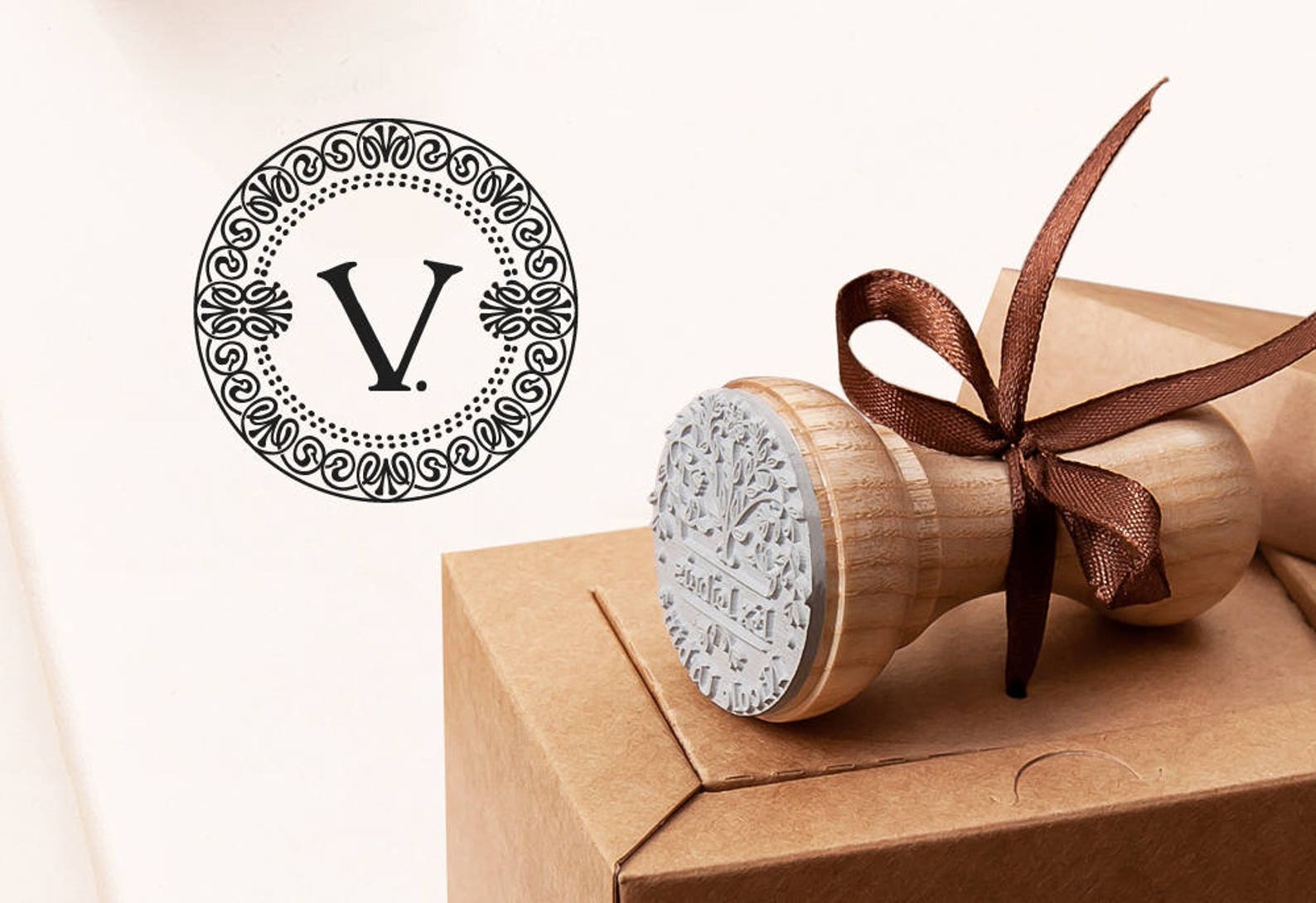 V MONOGRAM STAMP - Letter V Stamp - Business Card Stamp - Initial Gift ...