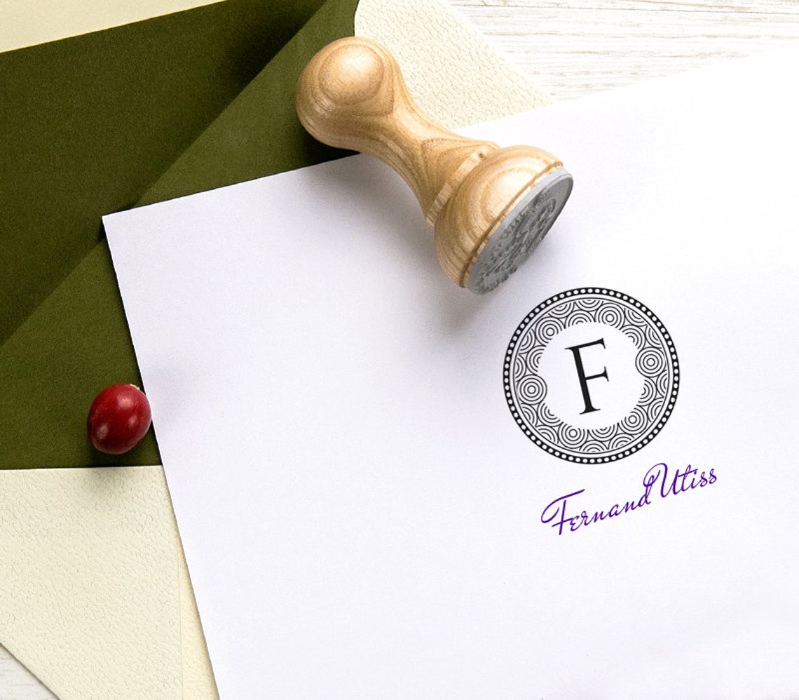 F Stamp Letter Monogram Name Initial Packed Unique Crafted - Etsy