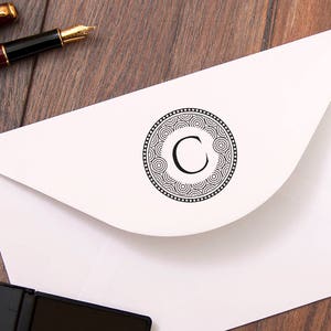 LETTER C STAMP - Monogram C Stamp - Initial C Gift - C Rubber Stamp ...