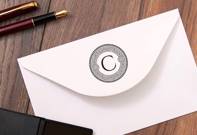 LETTER C STAMP - Monogram C Stamp - Initial C Gift - C Rubber Stamp ...