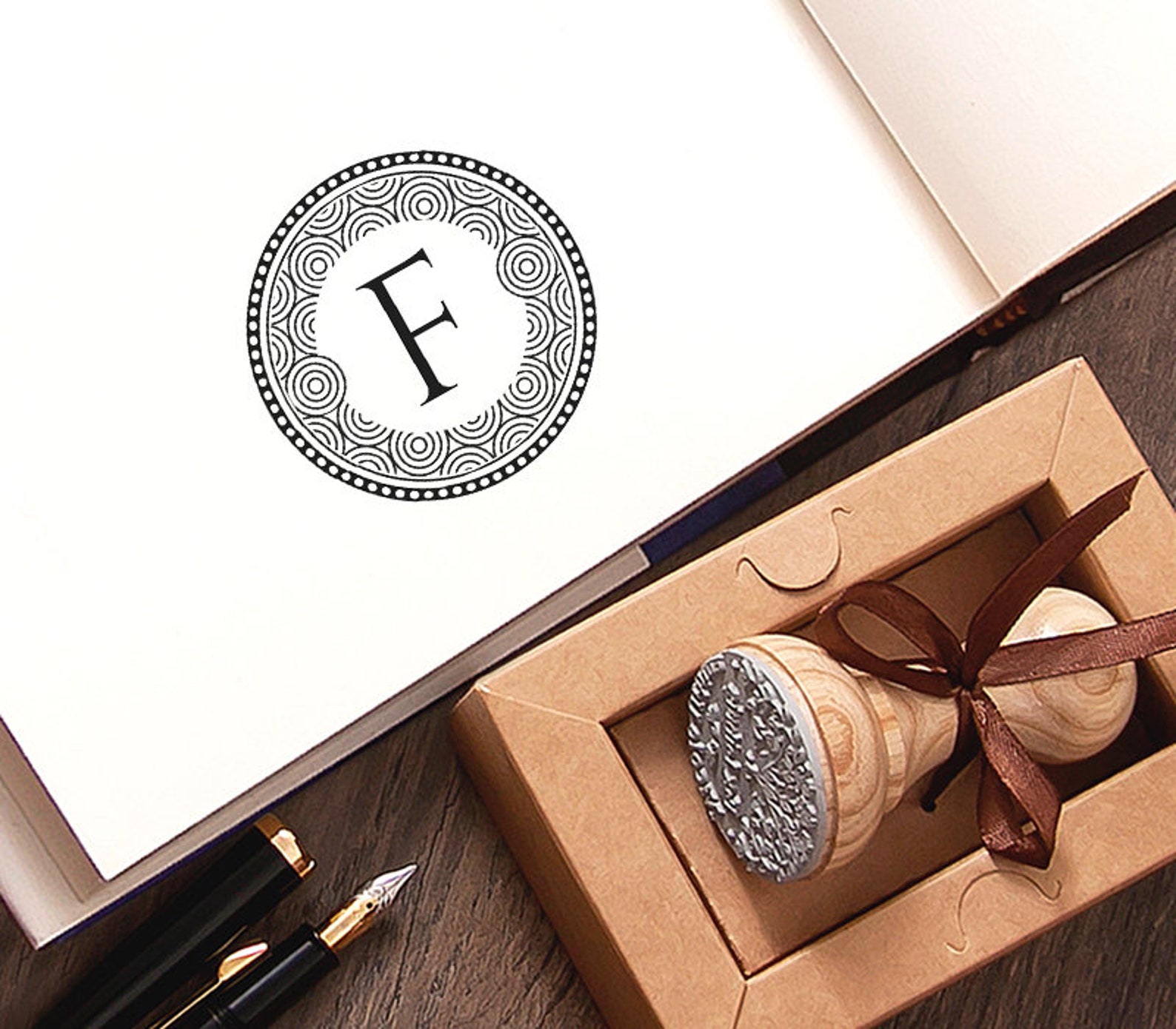 F Stamp Letter Monogram Name Initial Packed Unique Crafted - Etsy