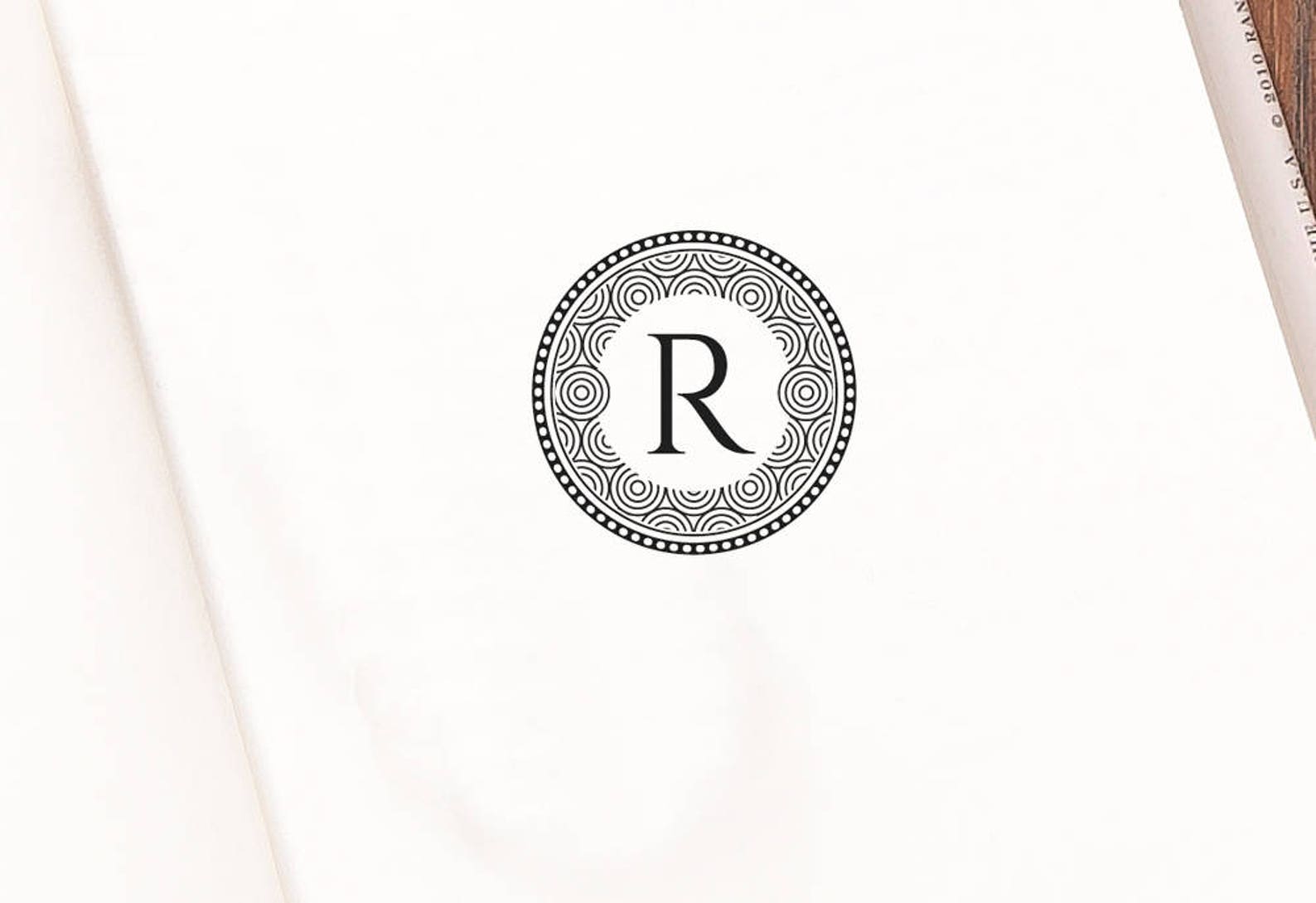LETTER R STAMP - Monogram R Stamp - Business Card Stamp - Initial Gift ...