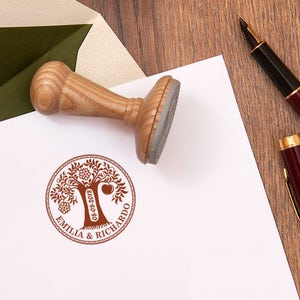 FAMILY TREE STAMP - Wedding Date Stamp - Engagement Gift - Couple Gift ...