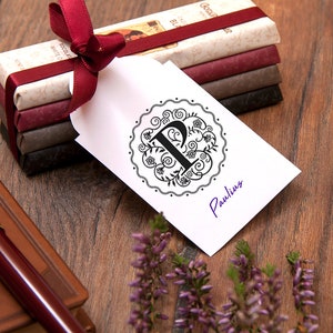 Letter P Stamp, Floral Name Initial Stamp Monogram, Handmade Wedding ...