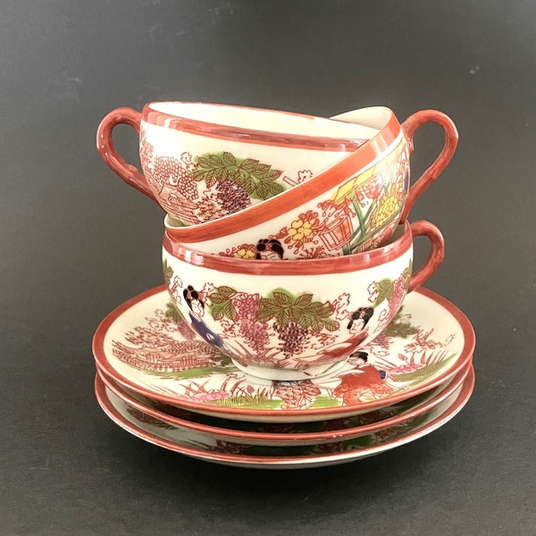 Japanese Geisha Lithophane Girl Tea Cup Etsy