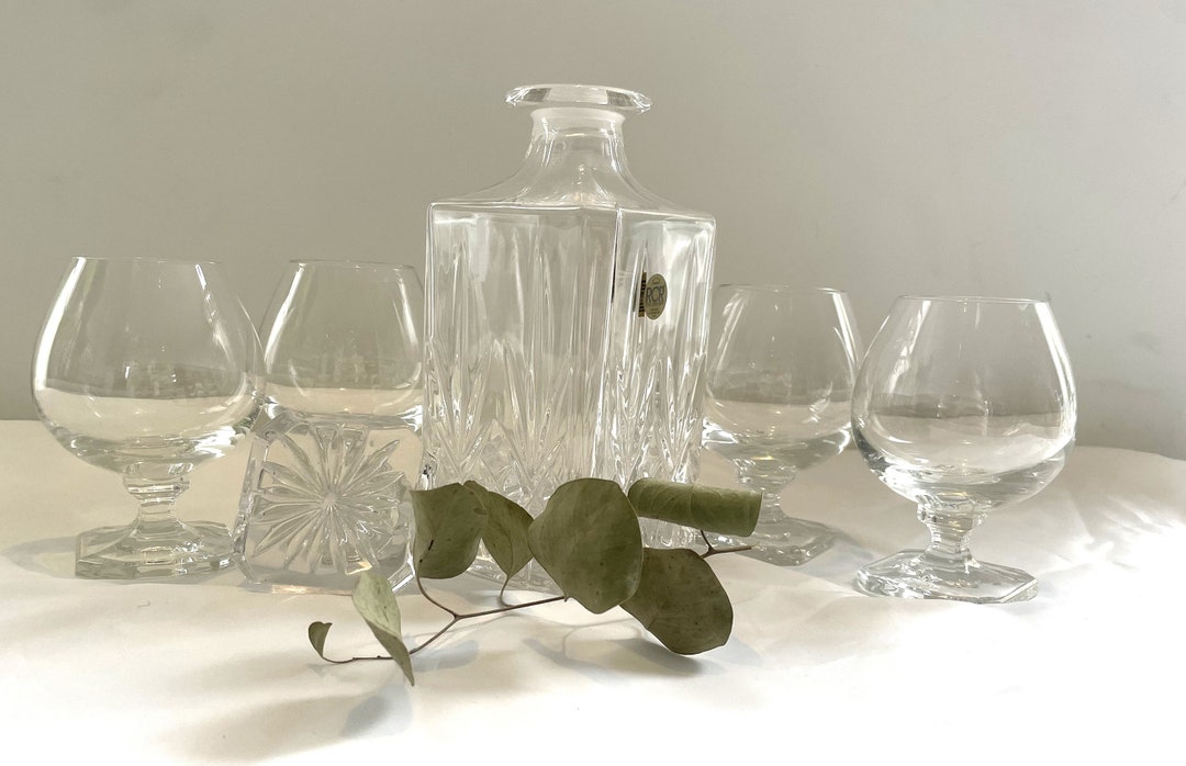Royal Crystal Rock RCR Italian Whiskey Karaf With 4 Whiskey Glasses - Etsy