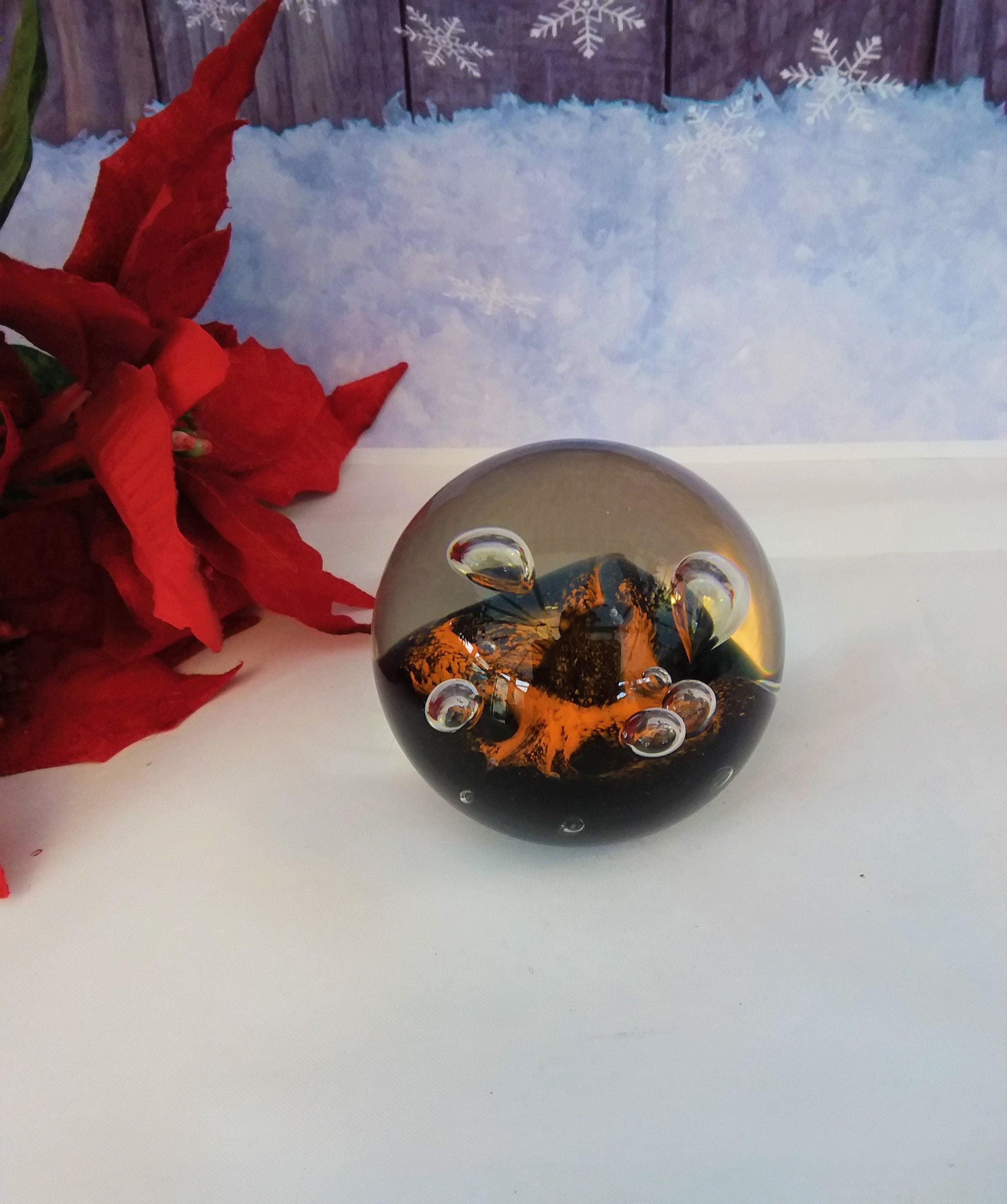 Caithness Glass Paperweight Moonflower in Orange and Black. | Etsy
