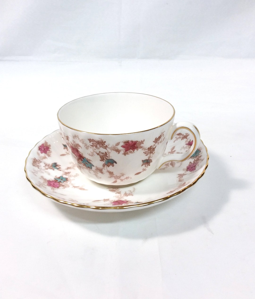Minton Cup and Saucer, Minton China, Ancestral Pattern, Floral Design ...