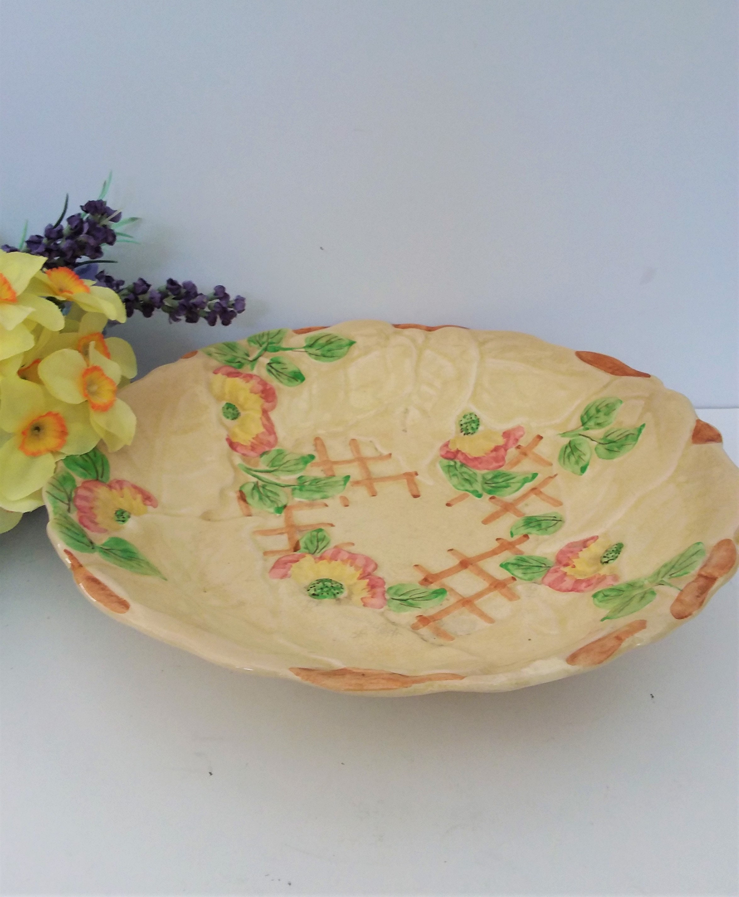 Vintage Serving Dish Brentleigh Pottery Dish Beech Pattern - Etsy