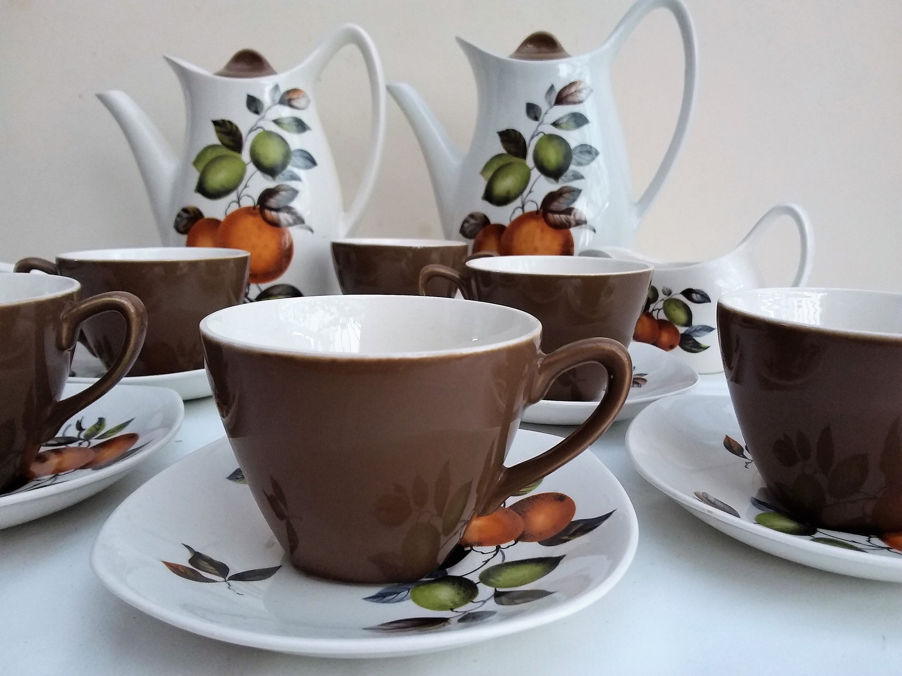 Midwinter Stylecraft Oranges and Lemons design coffee set 2 | Etsy