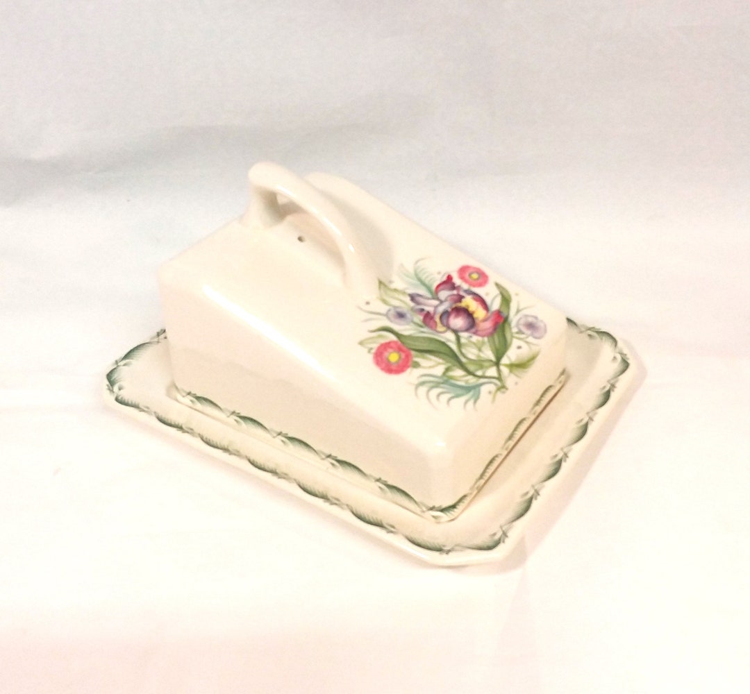Susie Cooper Pottery Parrot Tulip and Fern Leaf Design Lidded Cheese ...