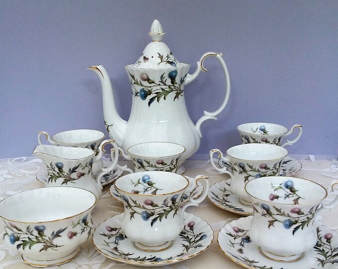 Royal Albert Brigadoon. Tea Set, Coffee Set, Coffee Pot, Six Cups, 6 ...