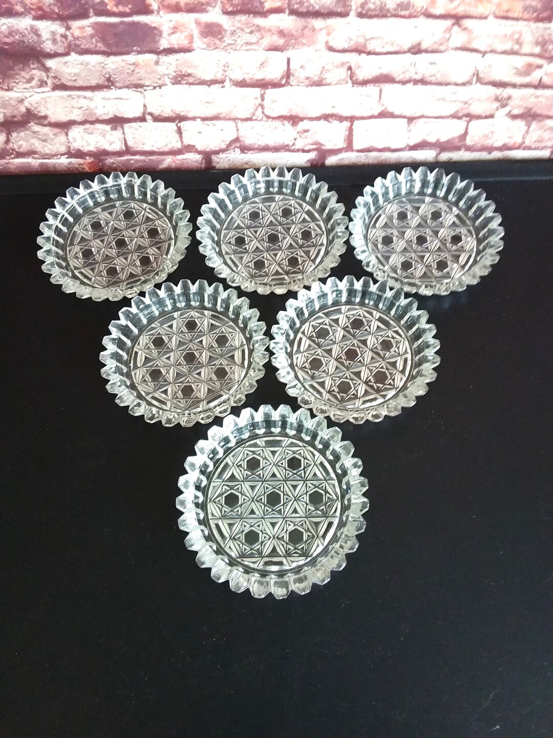 Glass Coasters 6 X Cut Glass Drink Coasters 7cms. for Wine or - Etsy