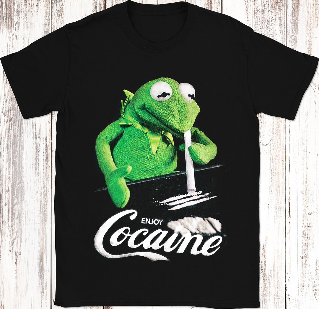 Enjoy Cocaine Frog T-shirt | Cocaine Cult Logo Funny Graphic Tee - Etsy