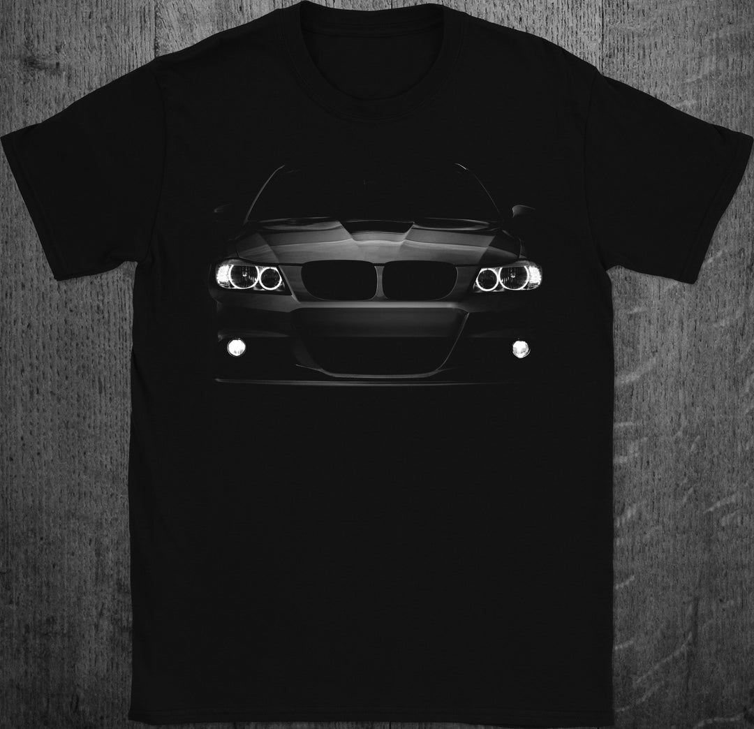 Bimmer E92 M3 T-shirt Blue Angel Eyes Oss Beemer Headlights Glow Black ...