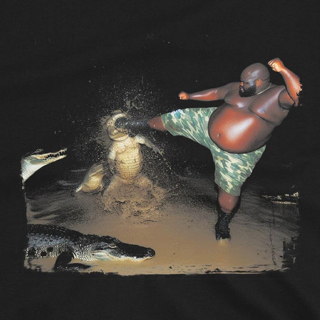Hilarious Alligator Kick Meme T-shirt – Swamp Fun, Viral Gator Tee - Etsy