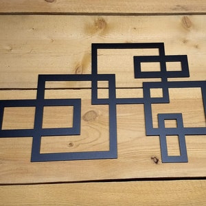 Modern Squares Metal wall art Geometric art Small Square | Etsy