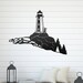 Lighthouse, Rocks, Ocean, Light, Metal Wall Art, Decor, Black - Etsy