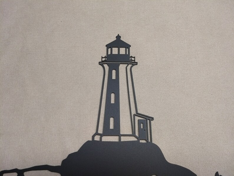 Lighthouse Rocks Ocean Light Metal Wall Art Shine | Etsy