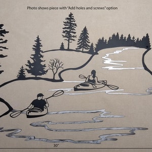 Kayak River Scene, Metal Wall Art, River, Kayak, Trees, Water, Decor ...