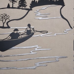 Canoe River Scene, Metal Wall Art, River, Canoe, Trees, Water, Lake ...