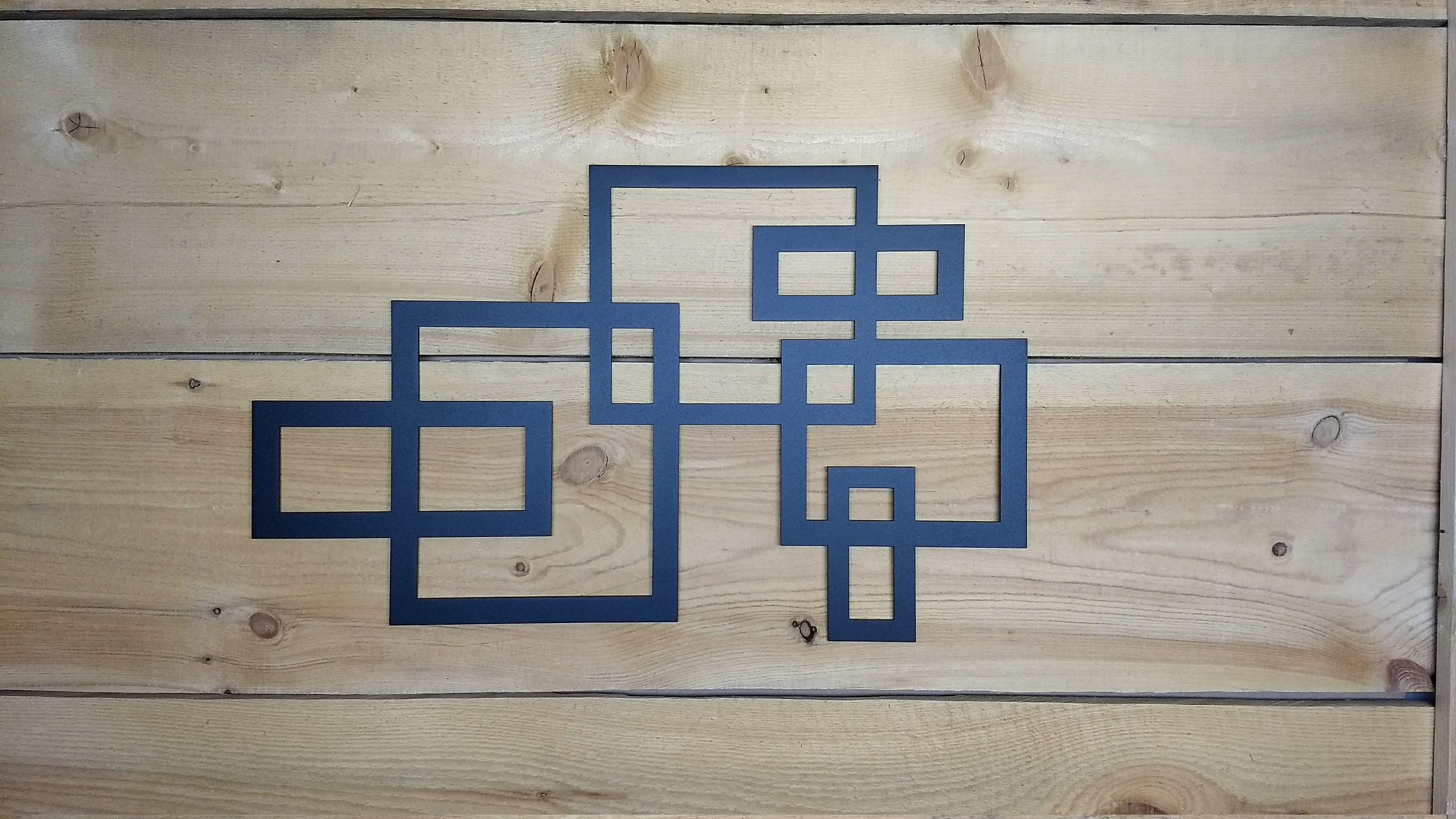 Modern Squares Metal wall art Geometric art Small Square | Etsy