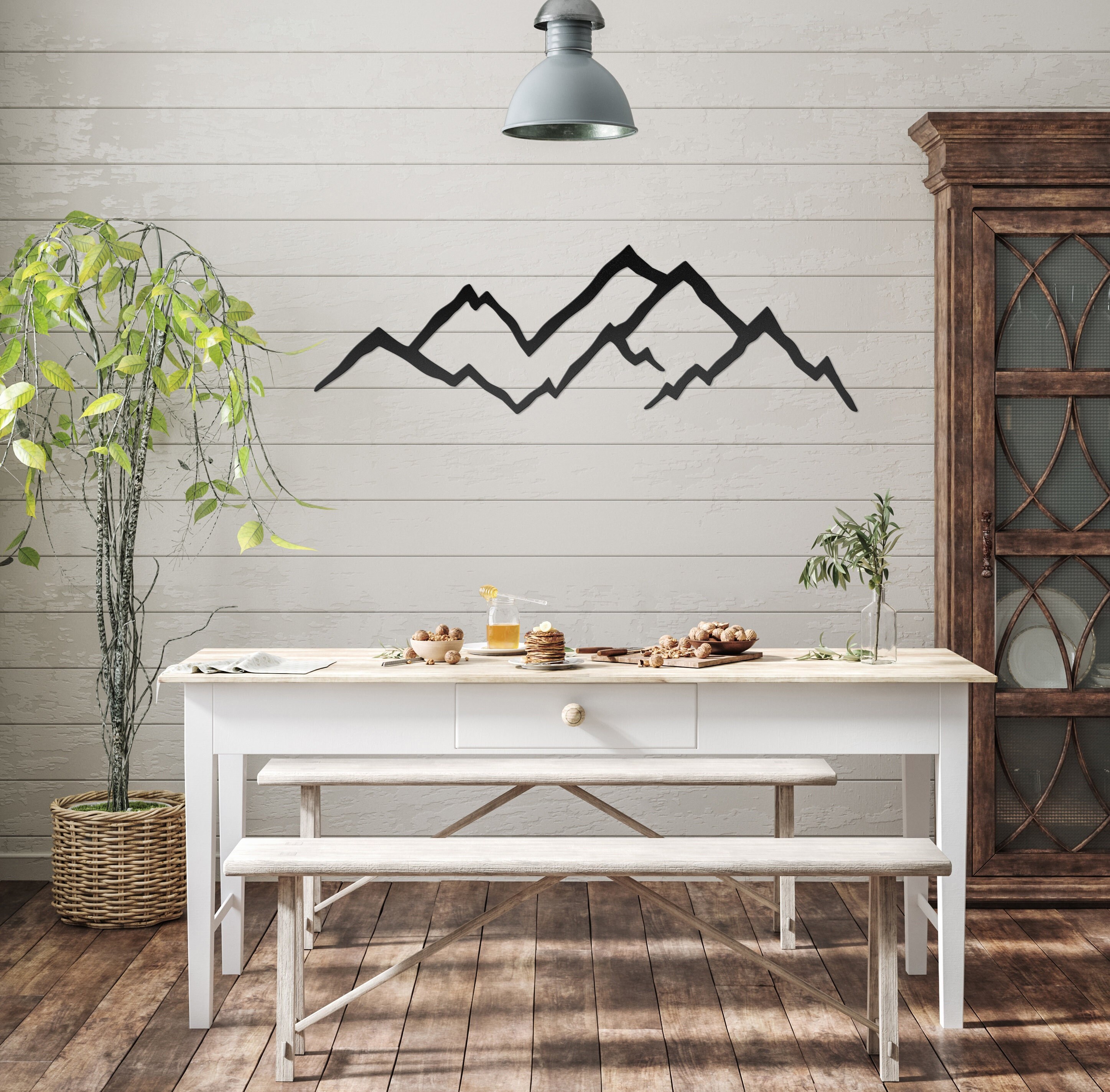 Mountains Wall Art Mountain Scene Black Metal Decor - Etsy