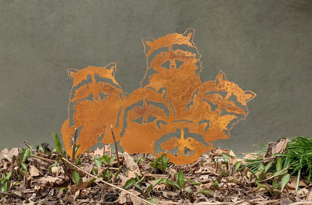 Metal Raccoon, Garden Decoration, Rust, Silhouette, Corten, Garden Art ...