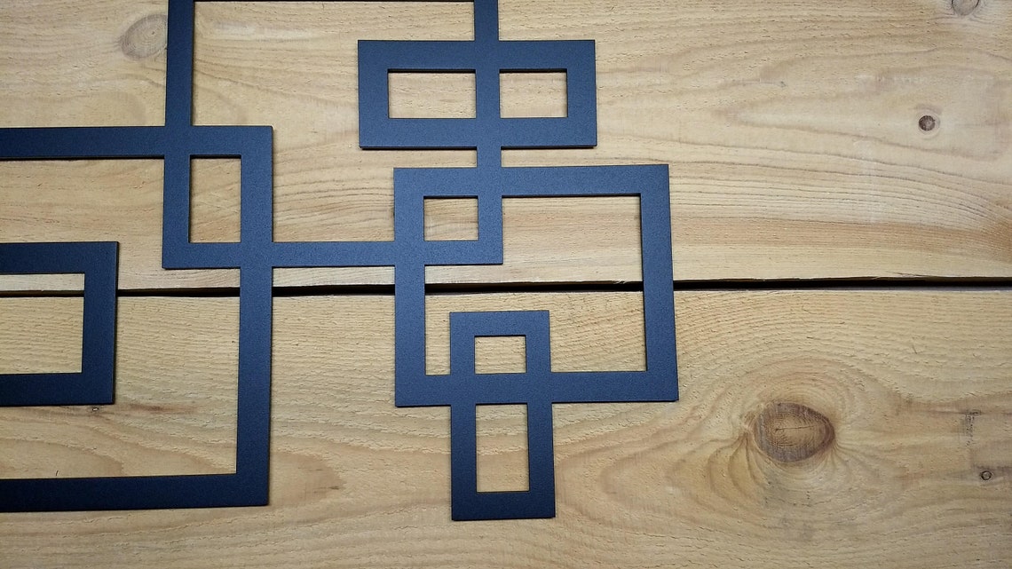 Modern Squares Metal Wall Art Geometric Art Small Square - Etsy