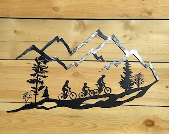 Mountain metal art | Etsy