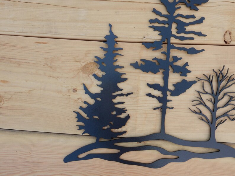 Metal Tree Art Wall Art Decoration Rustic Silhouette | Etsy