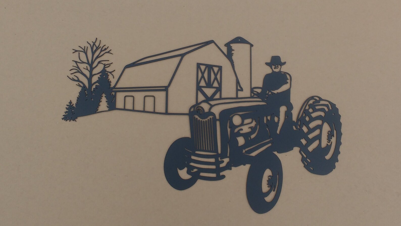 Tractor Scene Farm Scene Trees Tractor Barn Metal Wall | Etsy