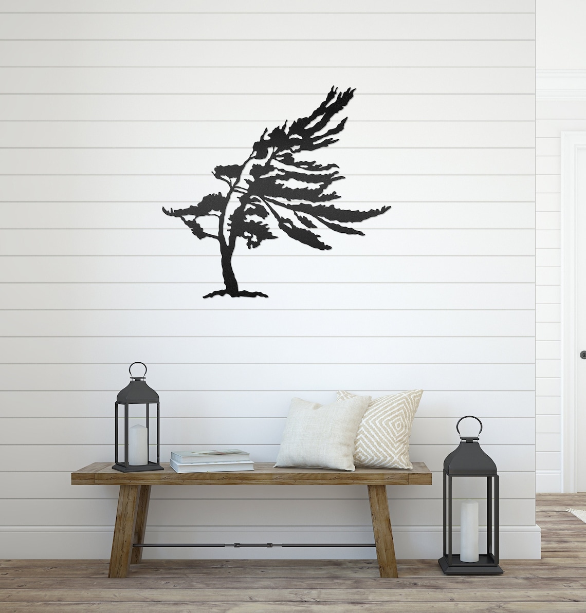 Windswept Tree Metal Wall Art Metal Tree Scenic Decor - Etsy