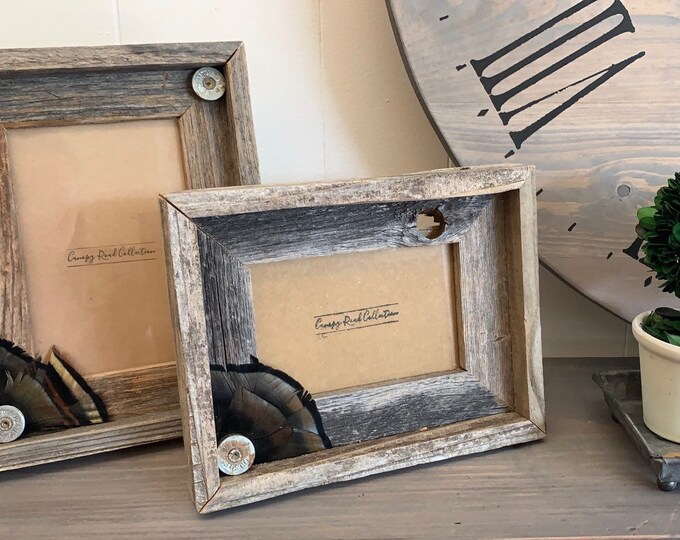 Turkey Feather Picture Frame | Barn Wood | Shotgun Shells | Hunting ...