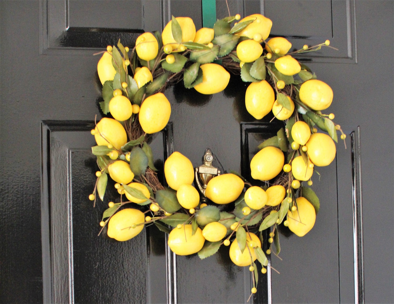 Yellow Wreath Lemon Table Topper berry Decor front Door | Etsy
