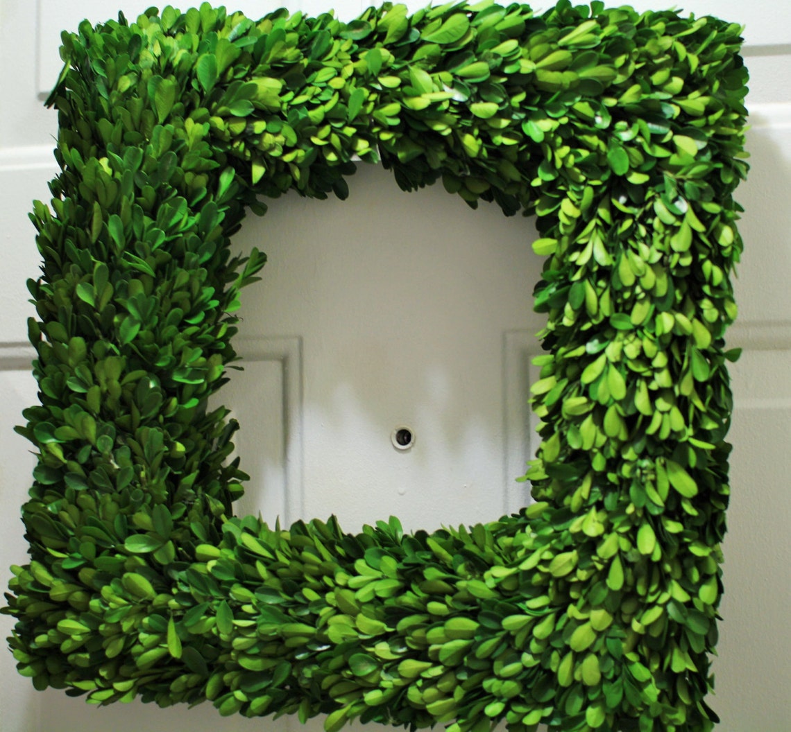 Boxwood Wreath Preserved Boxwood Wreath square Wreath | Etsy