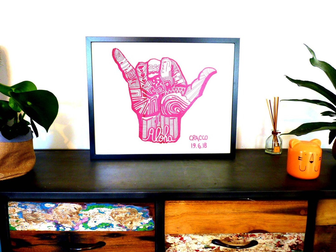 SHAKA ALOHA Polynesia, Hawaiian Sign / Surf Sign Painting, CRACCO Art ...