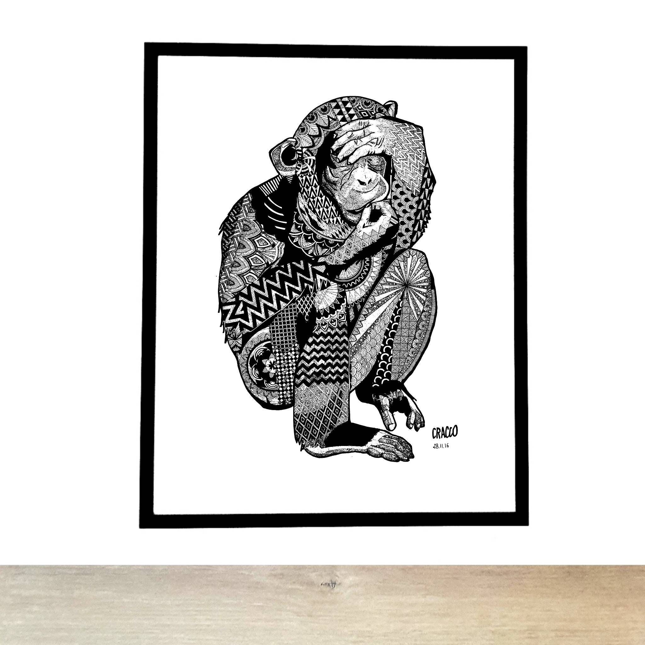 3 PETITS SINGES De La Sagesse / Three Wised Monkeys - Impression Art by ...