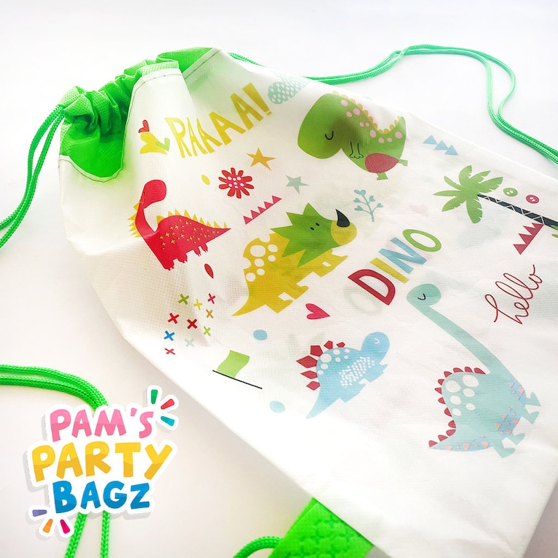 Deluxe Pre-filled Dinosaur Drawstring Party Bag - Etsy UK